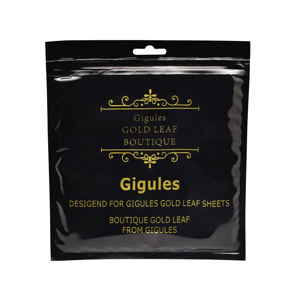 Gigules 100 Sheets Imitation Gold Leaf 5.5 x 5.5 inches Gold Foil Paper for Arts Painting Gilding Crafting Decoration