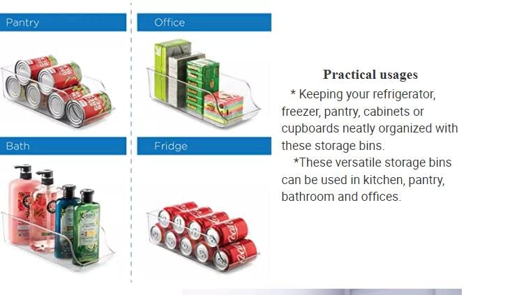Clear Soda Can Organizer for Fridge, Kitchen, Pantry, Cabinets, Countertop Beverage Holder Set of 1