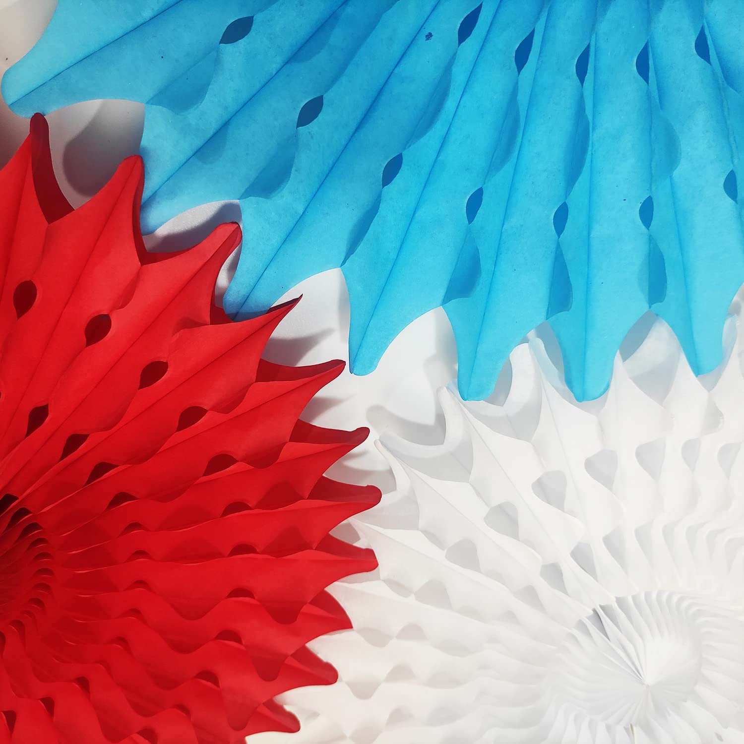 Dr Seuss Cat in The Hat Birthday Decorations Thing 1 and Thing 2 Decorations/Cat in The Hat Baby Shower Decorations/Turquoise Red Tissue Paper Fans for Circus Carnival Birthday Party Decorations