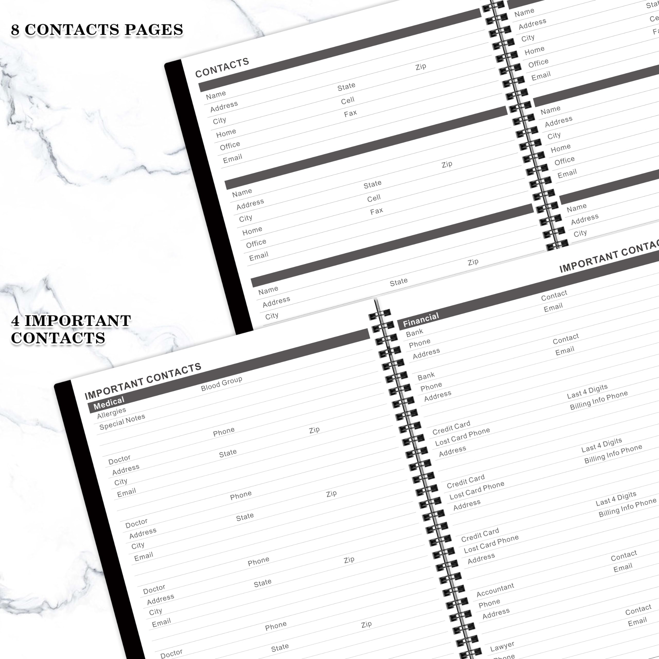 Monthly Planner 2023-2025 - 2023-2025 Monthly Planner With Tabs, Jul. 2023- Jun. 2025, 9" x 11", 24-Month Planner with Pocket & Label, Contacts and Passwords, Thick Paper, Twin-Wire Binding - Black by Artfan