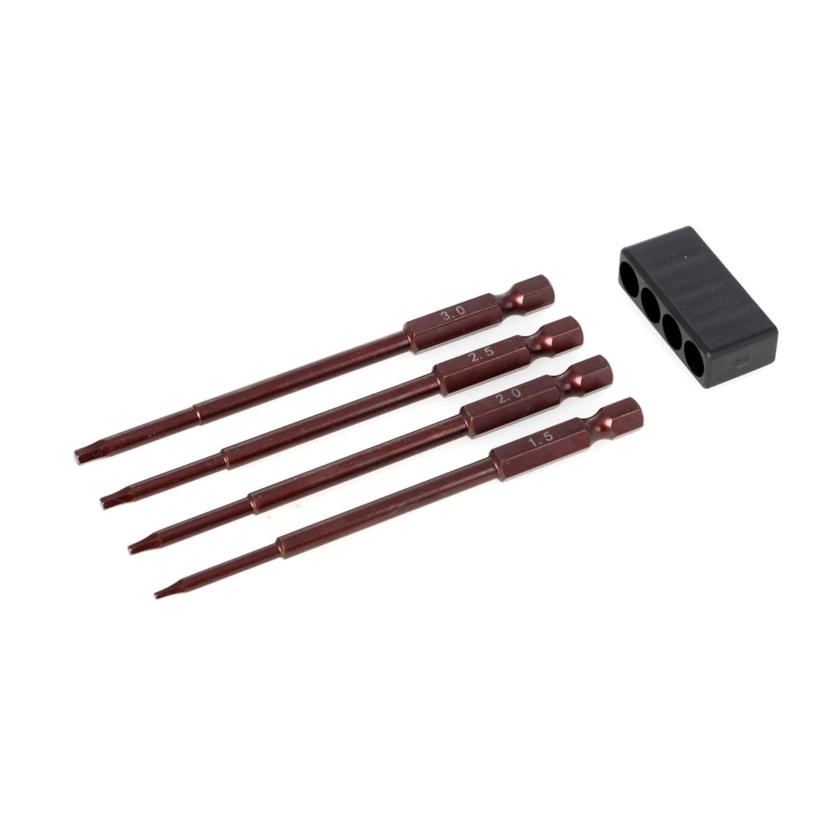 LCX Racing 4pc 1/4" Metric Hex Bit Set, Electric Screwgun, Power Drill RC Hobby RC Model RC Truck (1.5 2.0 2.5 3.0mm)