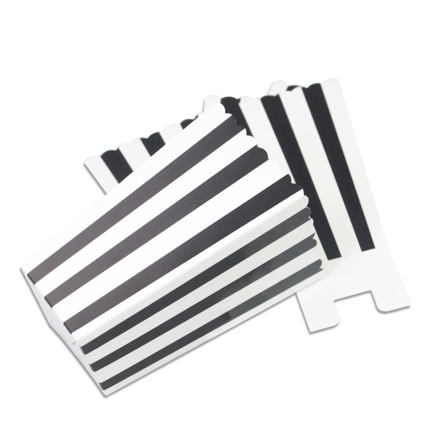 IPALMAY Black and White Striped Mini Paper Popcorn Boxes - Treat Boxes - Birthday Favor Box - Snack Boxes, Family Movie Night Boxes, Set of 36