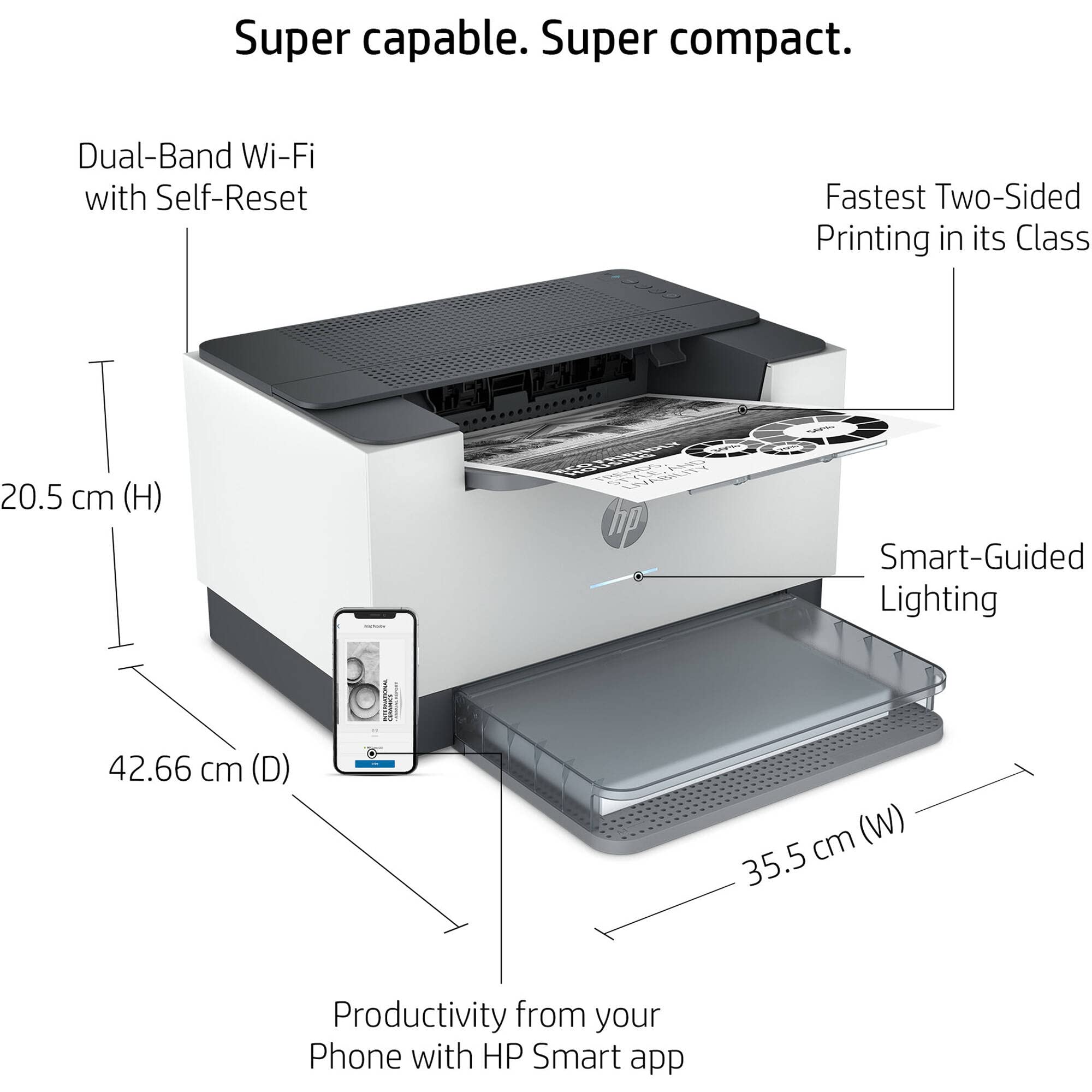 HP Laserjet M209dw Single-Function Wireless Monochrome Laser Printer - Print only - 30 ppm, 600 x 600 dpi, 8.5" x 14" Legal, Auto Duplex Printing, USB, WiFi, Ethernet, Cbmou External Webcam (Renewed)