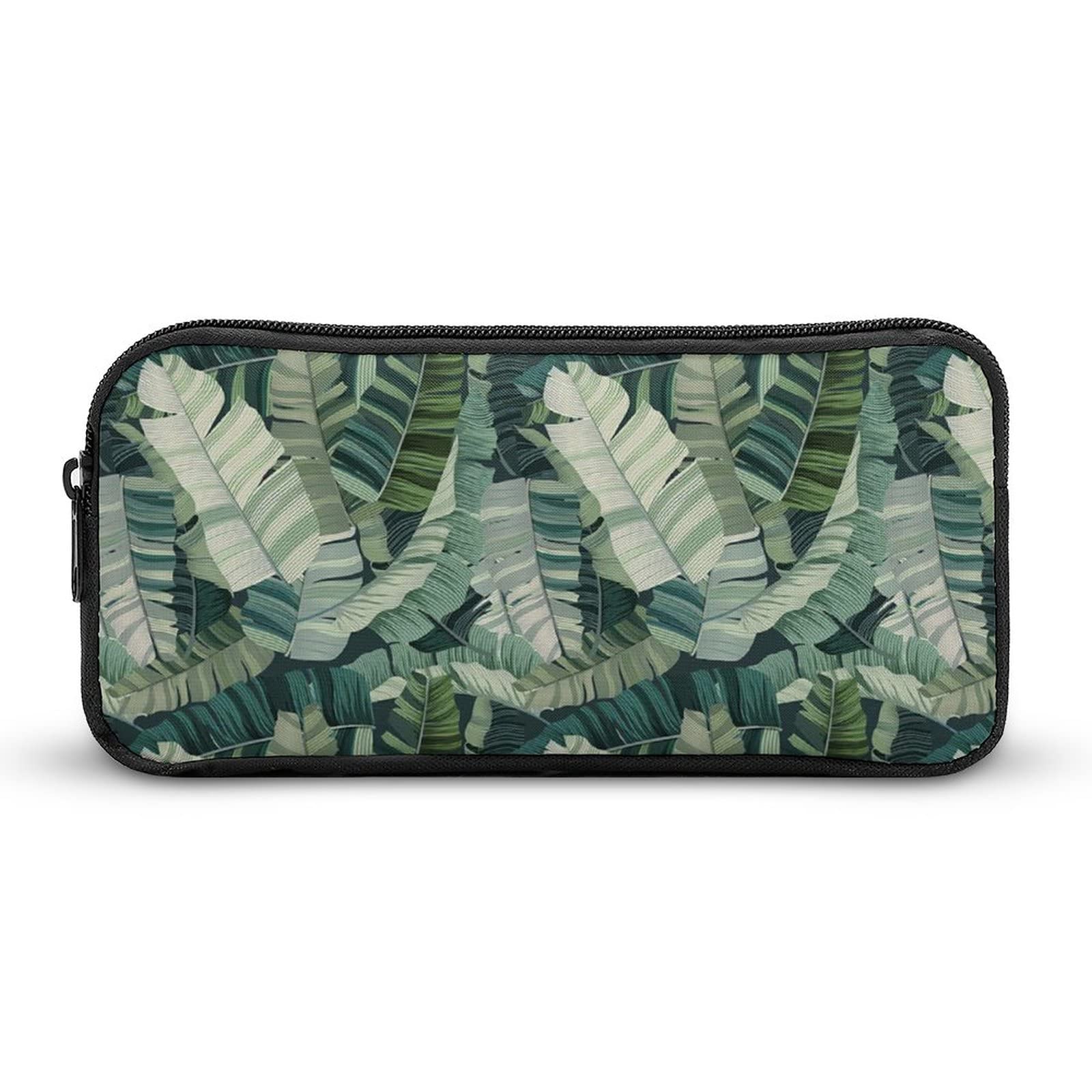 Tropical Camo Leaf Pencil Case Stationery Pen Pouch Portable Makeup Storage Bag Organizer Gift