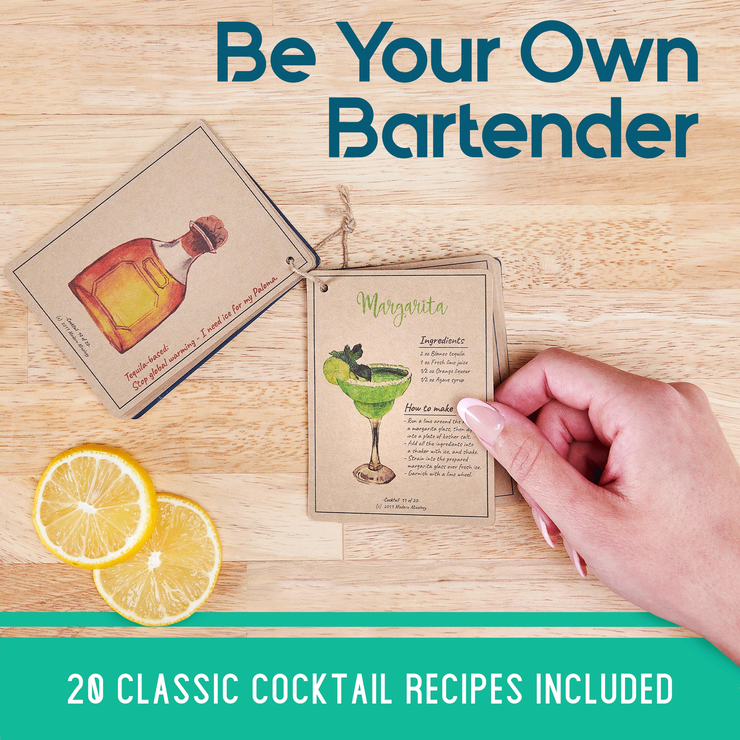 Mixology Bartender Kit with Stand | Silver Bar Set Cocktail Shaker Set for Drink Mixing - Bar Tools: Martini Shaker, Jigger, Strainer, Bar Mixer Spoon, Tongs, Opener | New Bartender Gift Idea