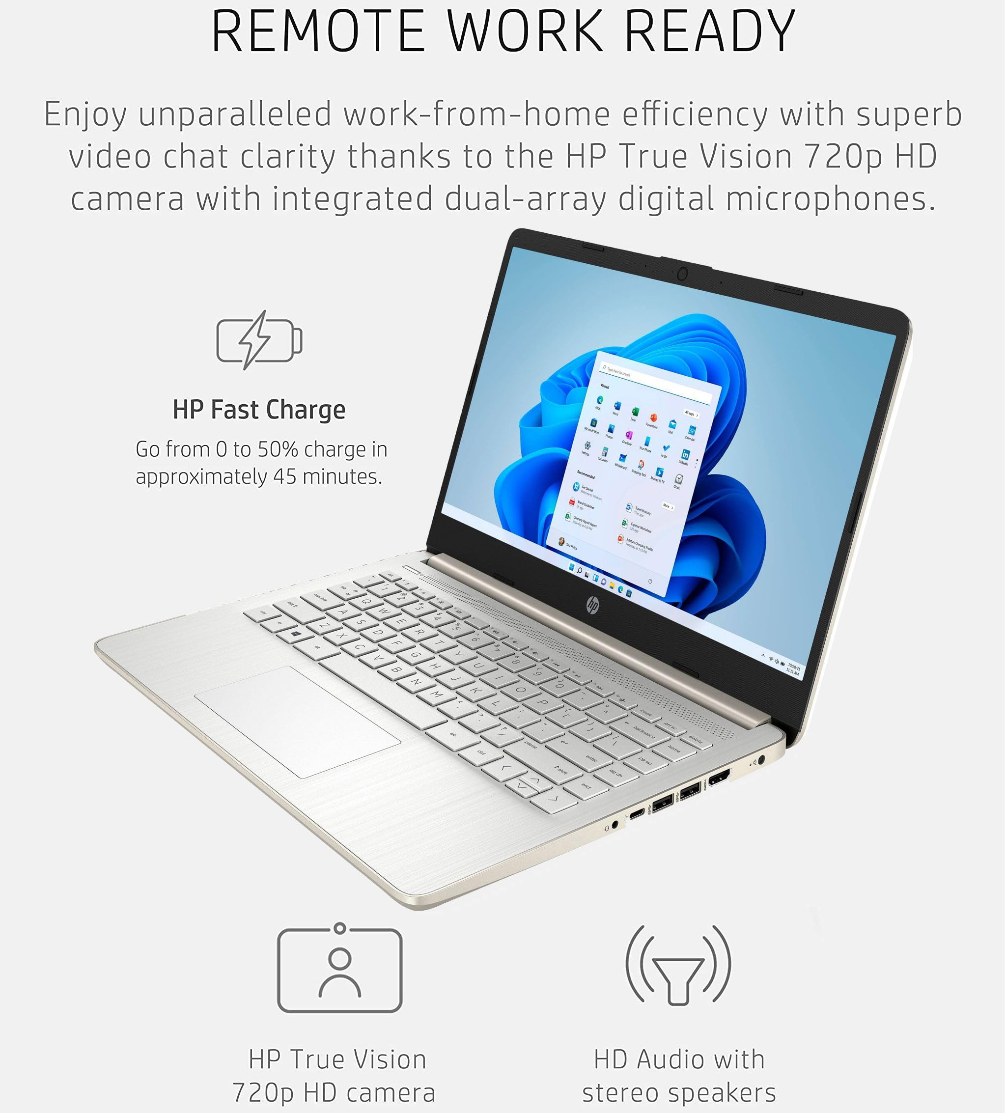 2021 HP 14" FHD Display Laptop Computer, 10th Gen Intel Core i3-1005G1 Processor, 8GB RAM, 512GB PCIe SSD, Backlit Keyboard, HD Webcam, HD Audio, HDMI, Windows 10 S, Silver, 32GB Snow Bell USB Card