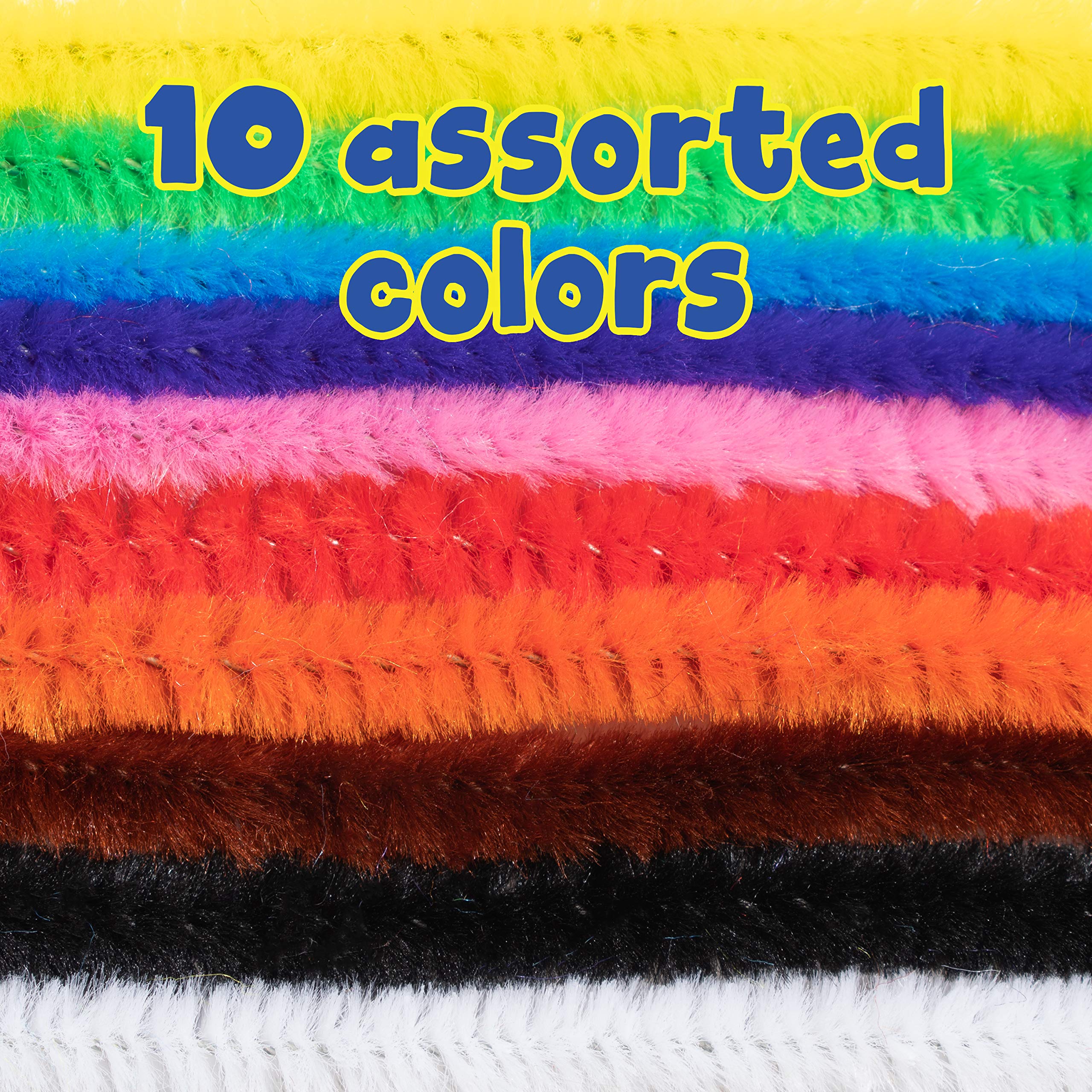READY 2 LEARN Chenille Stems - Set of 324 - 10 Colors - Soft Pipe Cleaners - Art Supplies for DIY Crafts - 12 in. long