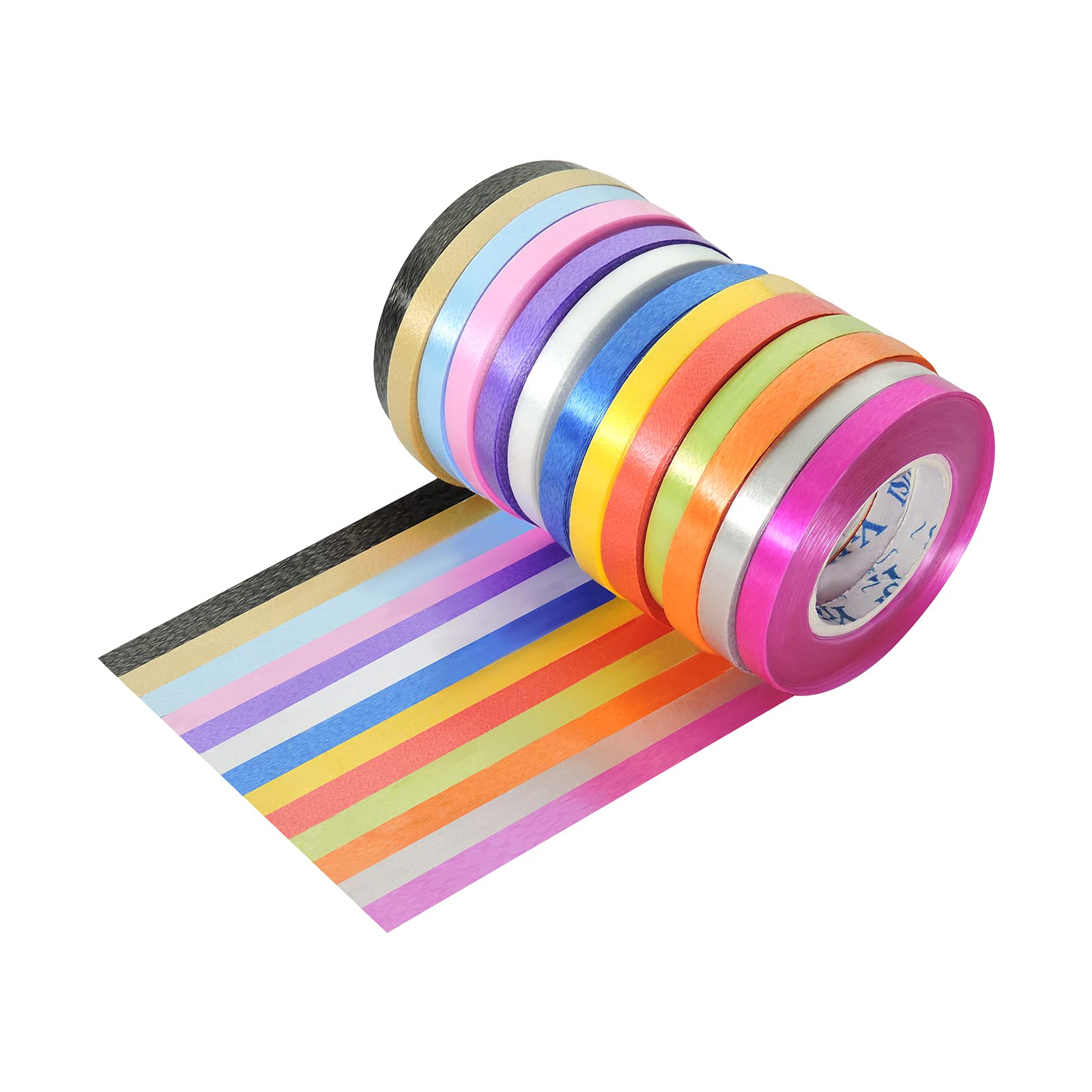 WishLotus Curling Ribbon Set, 142 Yards 5mm Curling String Balloon Ribbons, 13 Colors Balloon Ribbons for Crafts, Balloons, Florist Bows, Wedding or Birthday Party Decoration (13)