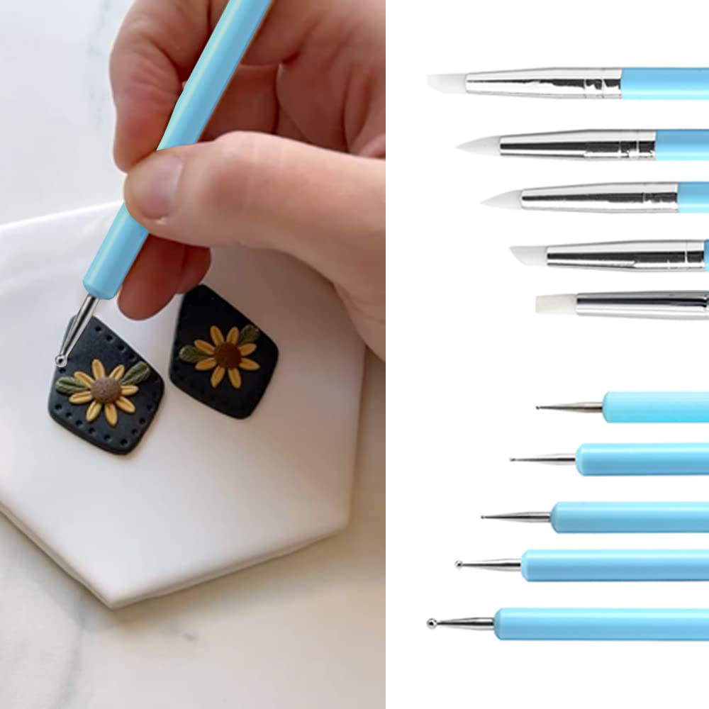 iMilotoz 18 PCS Clay Tools, Polymer Clay Sculpting Tools, Portable Double Sided Pottery Tools for Modeling, Carving, Molding, DIY Crafting, Nail Art