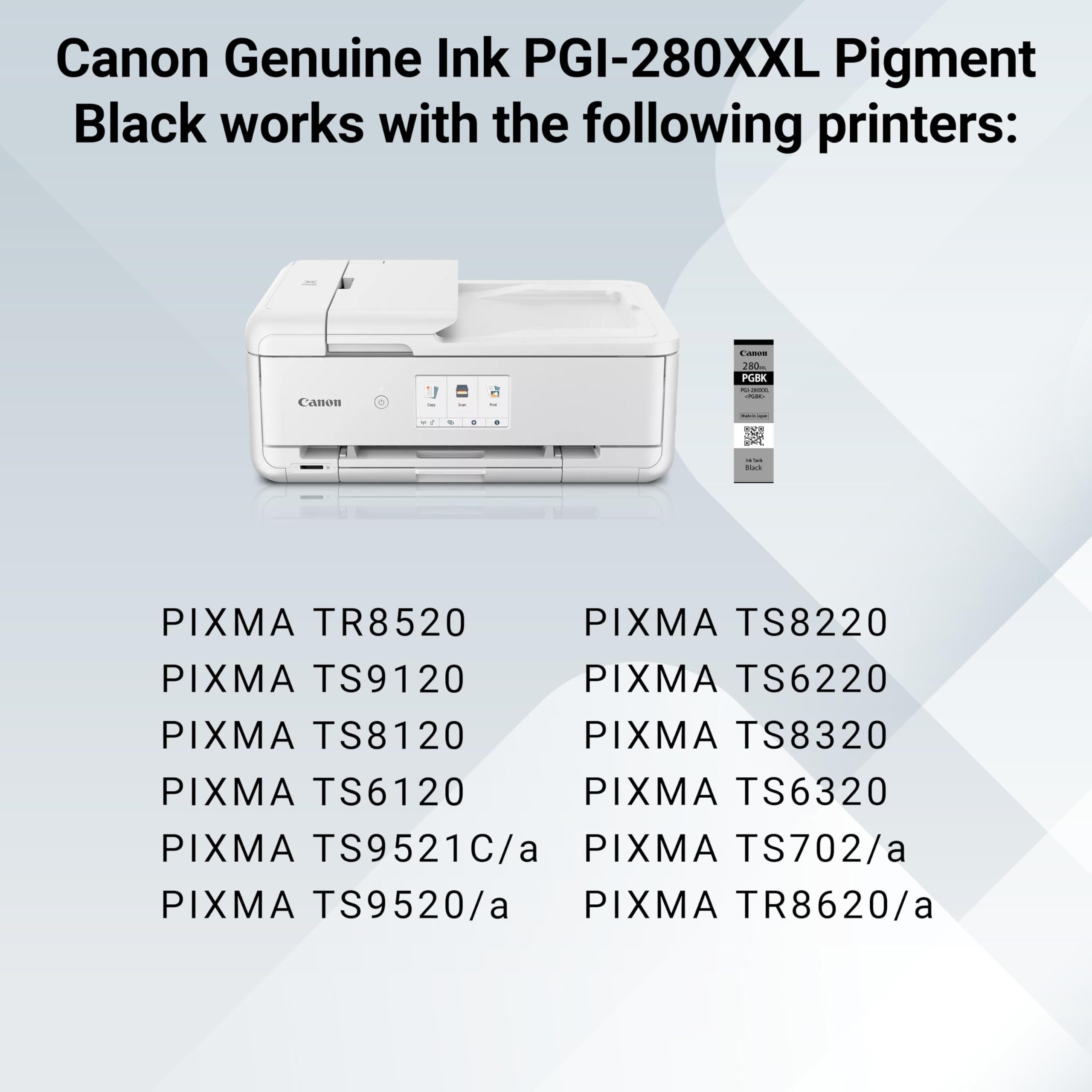 Canon PGI-280 XXL Pigment Black Ink Tank, Compatible to: TS8120, TS6120, TR7520, TR8520, TS9120, TS8120