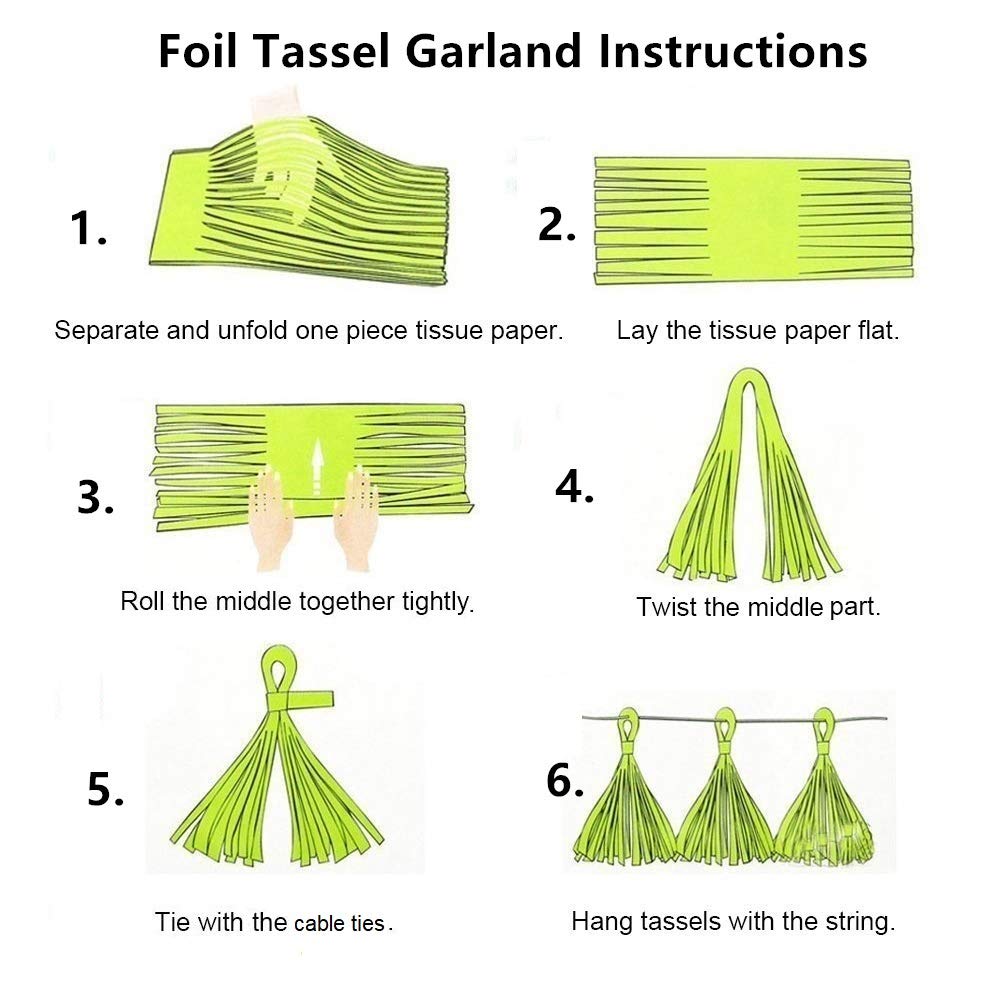 20 pcs Shiny Paper Tassels Fringe Banner, DIY Kit Party Metallic Foil Hanging Garland, Table Decor, Party Wall Backdrop Decorations for Bachelorette Wedding Christmas Halloween New Year (Gold)