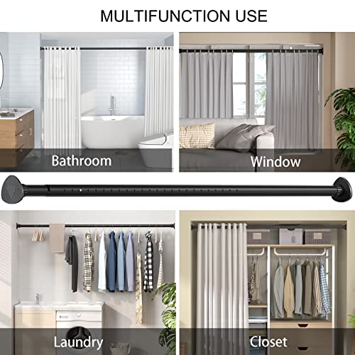 Oxdigi Room Divider Curtain Rod Long 142.1-160 Inches/Matt Black Tension Curtain Rod/No Drill,Never Rust,Heavy Duty,Adjustable,Thickened Pipe Wall/Spring Tension Rod for Window,Bathroom,Bedroom