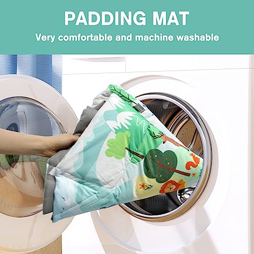 TFDER Baby Gym and Infant Play mat,Play Mat & Play Gym, Combination Baby Activity Gym for Sensory Exploration and Motor Skill Development from Baby to Toddler.(Green)