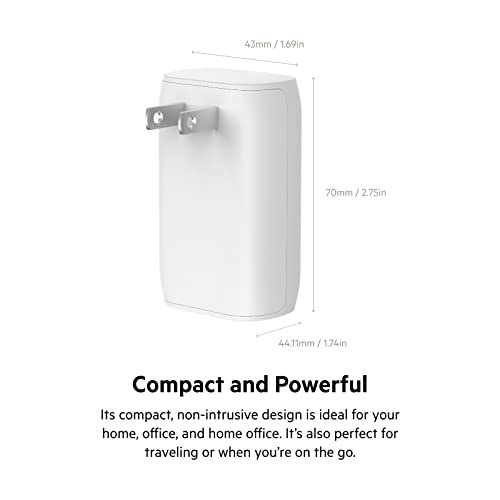 Belkin 37 Watt Wall Charger - Power Delivery 25W USB C Port + 12W USB A Port for PPS Charging Apple iPhone 14, 14 Pro, 14 Pro Max, 13 Pro, 13 Pro Max, Galaxy S21 Ultra & More - USB-C Charger