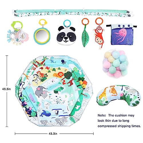 TFDER Baby Gym and Infant Play mat,Play Mat & Play Gym, Combination Baby Activity Gym for Sensory Exploration and Motor Skill Development from Baby to Toddler.(Green)