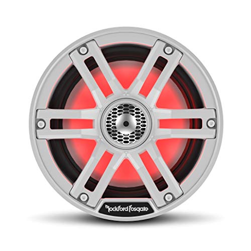 Rockford Fosgate M2-65 Color Optix 6.5β 2-Way Coaxial Multicolor LED Lighted Marine Speakers - White/Stainless (Pair)
