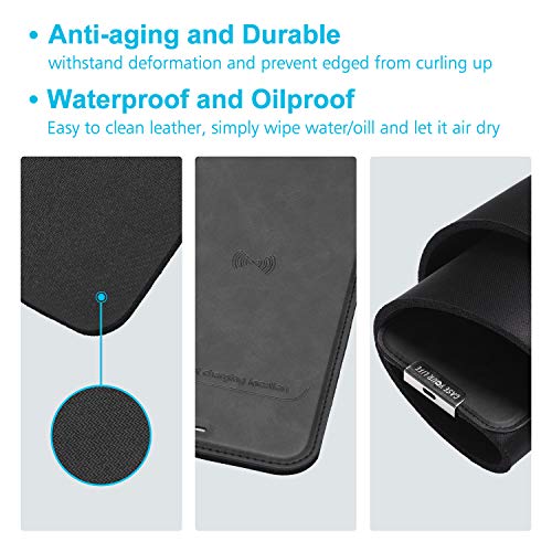 Office Mouse Pad with Wireless Charger, Gaming Mouse Pad Wireless Charging, 10W for iPhone 14/13/12/11/X/8 Series, 32" x 12" Large Mouse Pad with Wireless Charger for MacBook, PC, Laptop, Desk