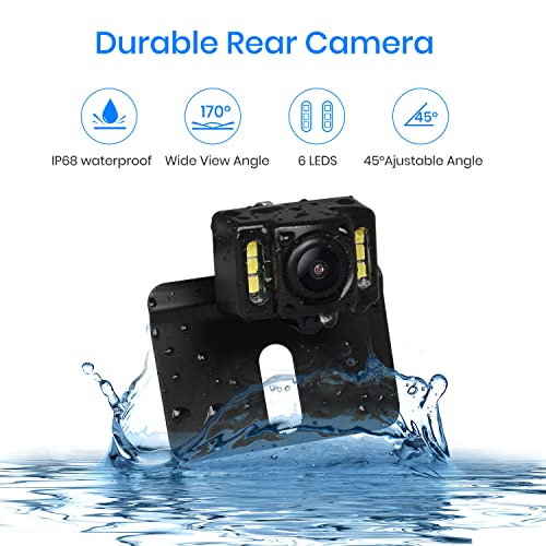 AUTO-VOX M1W Wireless Backup Camera with Stable Signal, Car Back Up Camera Systems with Super Night Vision (6 LEDs) HD Monitor Reverse Camera for Truck, Trailer, RV, Camper