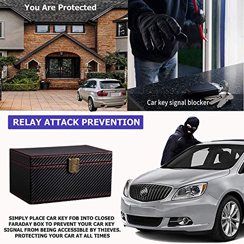 Large Faraday Box for Car Keys Signal Blocking Box Keyless Entry Key Fob Signal Blocker Protector Box RFID Box for Car Keys for Car Theft Prevention Faraday Box Cage (Big Box - 19.5 * 12.5 * 10cm)