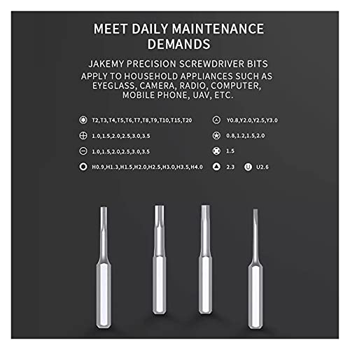 HJTYQS Mini Electric Cordless Screwdriver Set Rechargeable Power Screw Driver Kit Cellphone Glasses RC Drone Repair DIY Hand Tools Set (Color : JM Y02 Plus)
