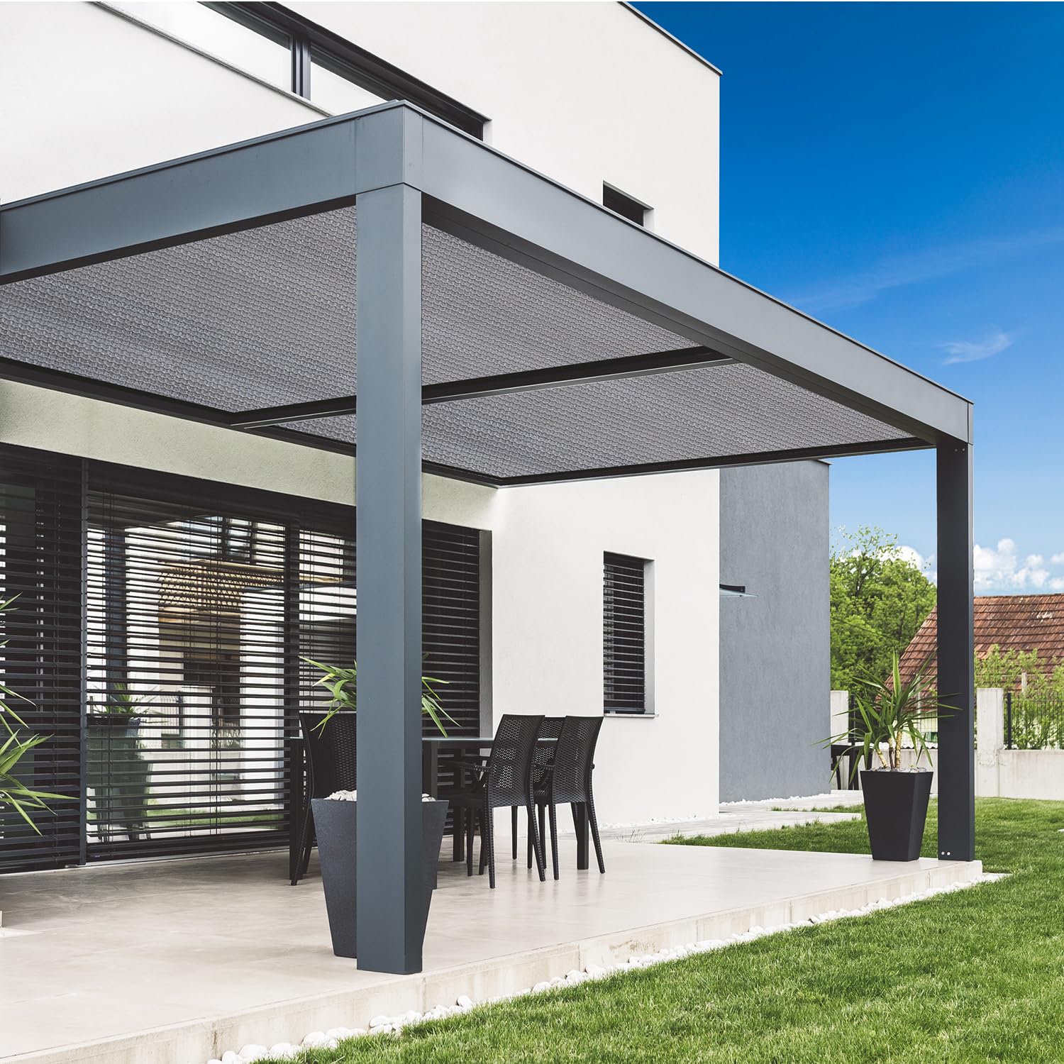 VICLLAX 90% Shade Fabric Sun Shade Cloth Privacy Screen with Reinforced Grommets for Outdoor Patio Garden Pergola Cover Canopy 10x14 FT, Dark Grey