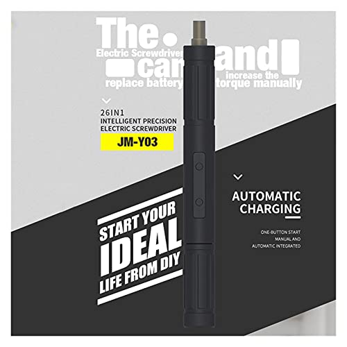 HJTYQS Mini Electric Cordless Screwdriver Set Rechargeable Power Screw Driver Kit Cellphone Glasses RC Drone Repair DIY Hand Tools Set (Color : JM Y02 Plus)