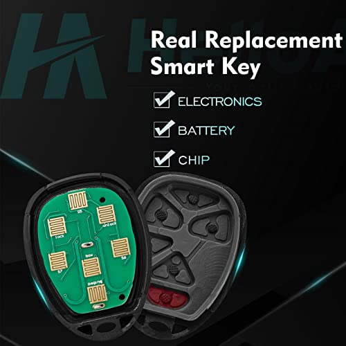HelloAuto Key Fob Fit for GMC Yukon/Chevy Tahoe Suburban Traverse/Cadillac Escalade 2007-2014 Keyless Entry Replacement Remote Smart Key FCC ID: OUC60270 OUC60221