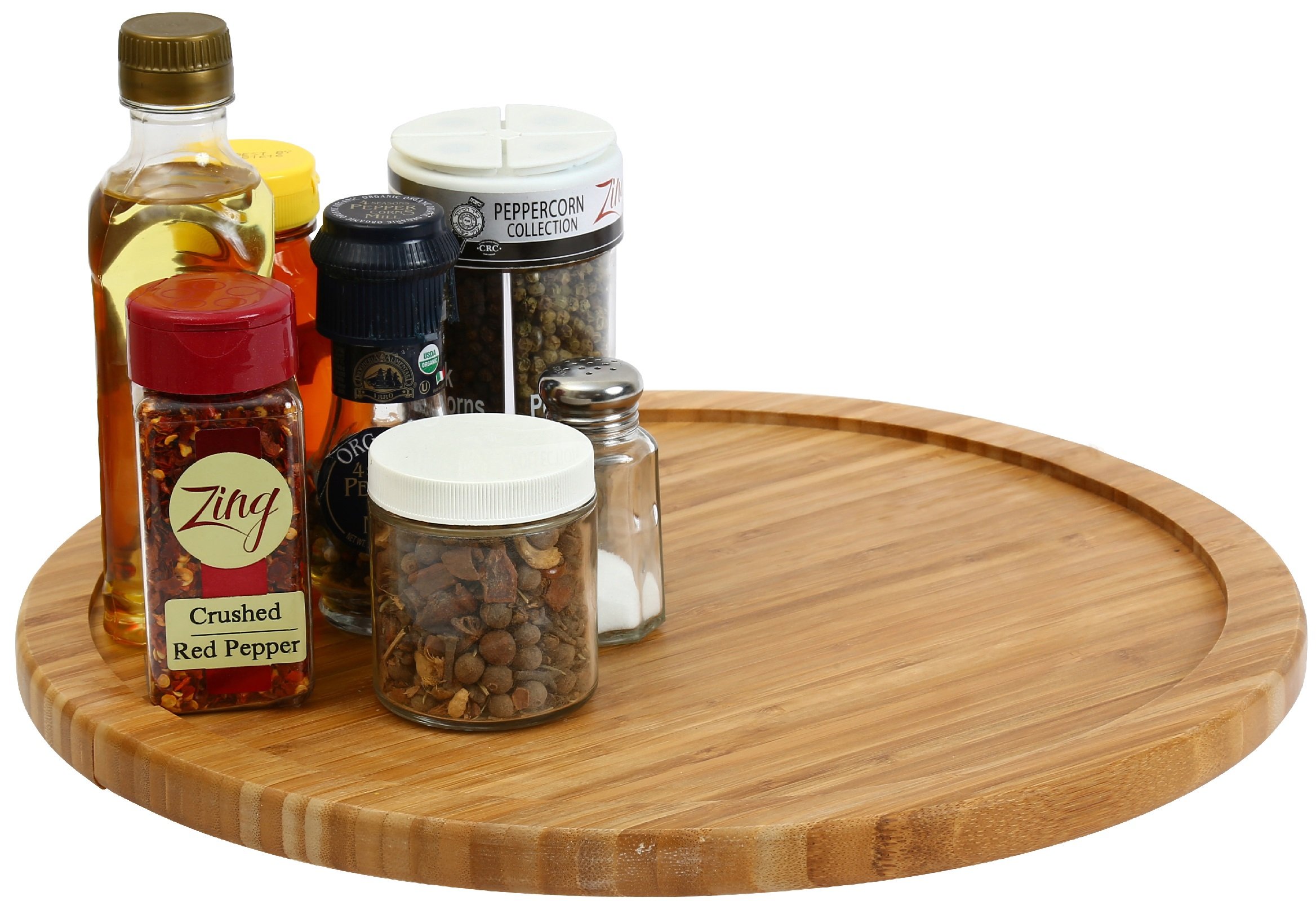 YBM HOME Bamboo Lazy Susan Single Turntable (1, 18")
