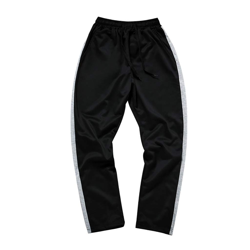 aiNMkm Slim Pants Hangers,Men's Outdoor Fashion Patchwork Leisure Loose Sport Hallen Ankle-Length Pants,Black,M,Health, Household & Baby Care