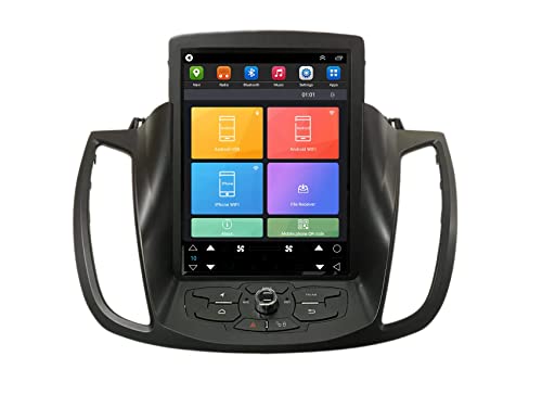 KUNFINE Tesla Style 10.4" Android Radio CarPlay Android Auto Autoradio Car Navigation Stereo Multimedia Player GPS RDS DSP BT WiFi Headunit Replacement for Ford Escape 2013-2018, if Applicable