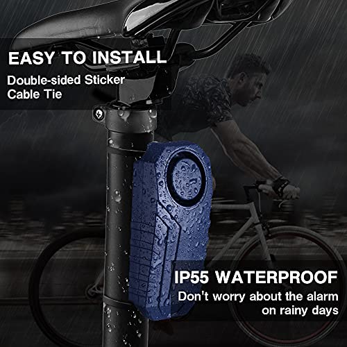 WSDCAM 113dB Bike Alarm Catalytic Converter Alarm Wireless Anti Theft Vibration Motion Sensor Vehicle Security Alarm System Waterproof Motorcycle Alarm Bicycle Alarm with Remote (NO Heat Resistance)