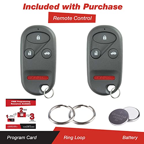 KeylessOption Keyless Entry Remote Control Car Key Fob Replacement for KOBUTAH2T (Pack of 2)