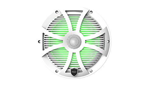 wet sounds | REVO 8-SWW | High Output Component Style 8" Marine Coaxial Speaker with RGB Backlighting and Enclosed White SW Grille