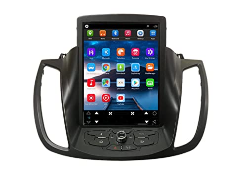 KUNFINE Tesla Style 10.4" Android Radio CarPlay Android Auto Autoradio Car Navigation Stereo Multimedia Player GPS RDS DSP BT WiFi Headunit Replacement for Ford Escape 2013-2018, if Applicable