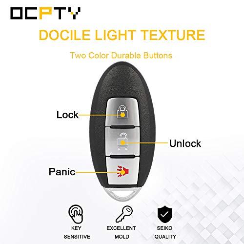 OCPTY 1 PCS Keyless Entry Remote Control Key Fob Transmitter Replacement for 15 16 17 18 for Nissan Pathfinder Murano Titan XD Titan S180144304 7812D-S180204 KR5S180144014 3 Buttons