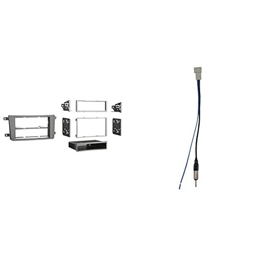 Metra 99-7516B Single DIN/Double DIN Installation Dash Kit for 2007-2009 Mazda CX9 (Black) & Metra Electronics 40-HD10 Factory Antenna Cable to Aftermarket Radio Receivers