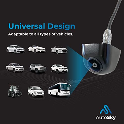 AutoSky Back up Camera Metal OEM Style housing Rear View Camera IP69 Waterproof Night Vision HD and Ultra Wide Angle Backup Camera for Car Backup Camera for Truck Car SUV RV or Van