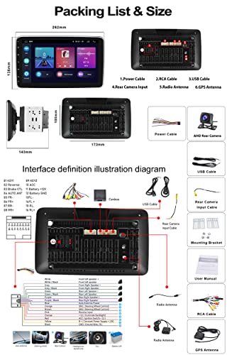 2022 Android 11 Rotating Touch Screen Car Stereo with Apple Carplay Android Auto, 10" Car Radio with Hi-Fi FM/RDS GPS WiFi Double Din Head Unit Support Bluetooth AHD Backup Camera(2+32)