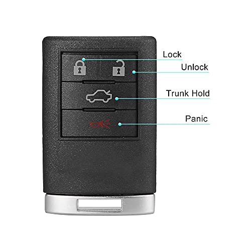 X AUTOHAUX Replacement Keyless Entry Remote Car Key Fob OUC6000066 315MHz for Cadillac STS 2008-2011 DTS 2008-2011 CTS 2008-2013 22889449 4 Key Button