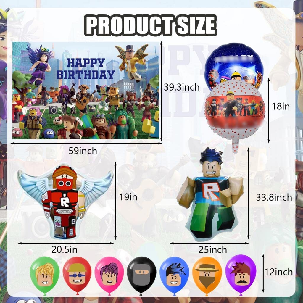 Robot Birthday Party Supplies,Robot Birthday Decorations including Backdrop Decorations, Foil Balloon, Latex Balloon,Party Favors for Kids Game Lovers