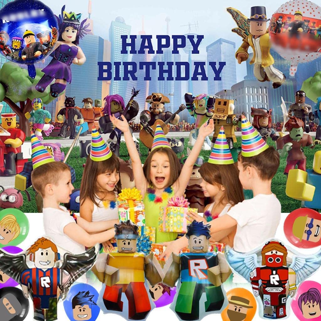 Robot Birthday Party Supplies,Robot Birthday Decorations including Backdrop Decorations, Foil Balloon, Latex Balloon,Party Favors for Kids Game Lovers