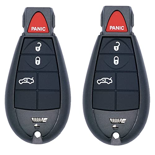 4-Button Replacement fit for Uncut Keyless Entry Remote Control Car Key Fob 08-2010 Chrysler 300/08-2012 Dodge Charger Journey Durango/08-2014 Grand Caravan /Challenger M3N5WY783X IYZ-C01C 433MHz