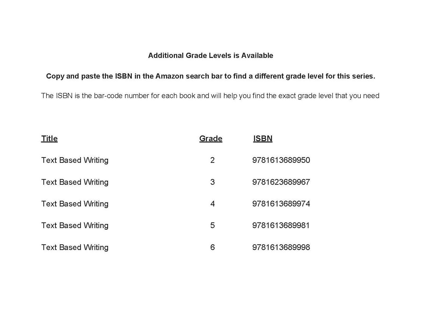 Text Based Writing Nonfiction, Grade 5