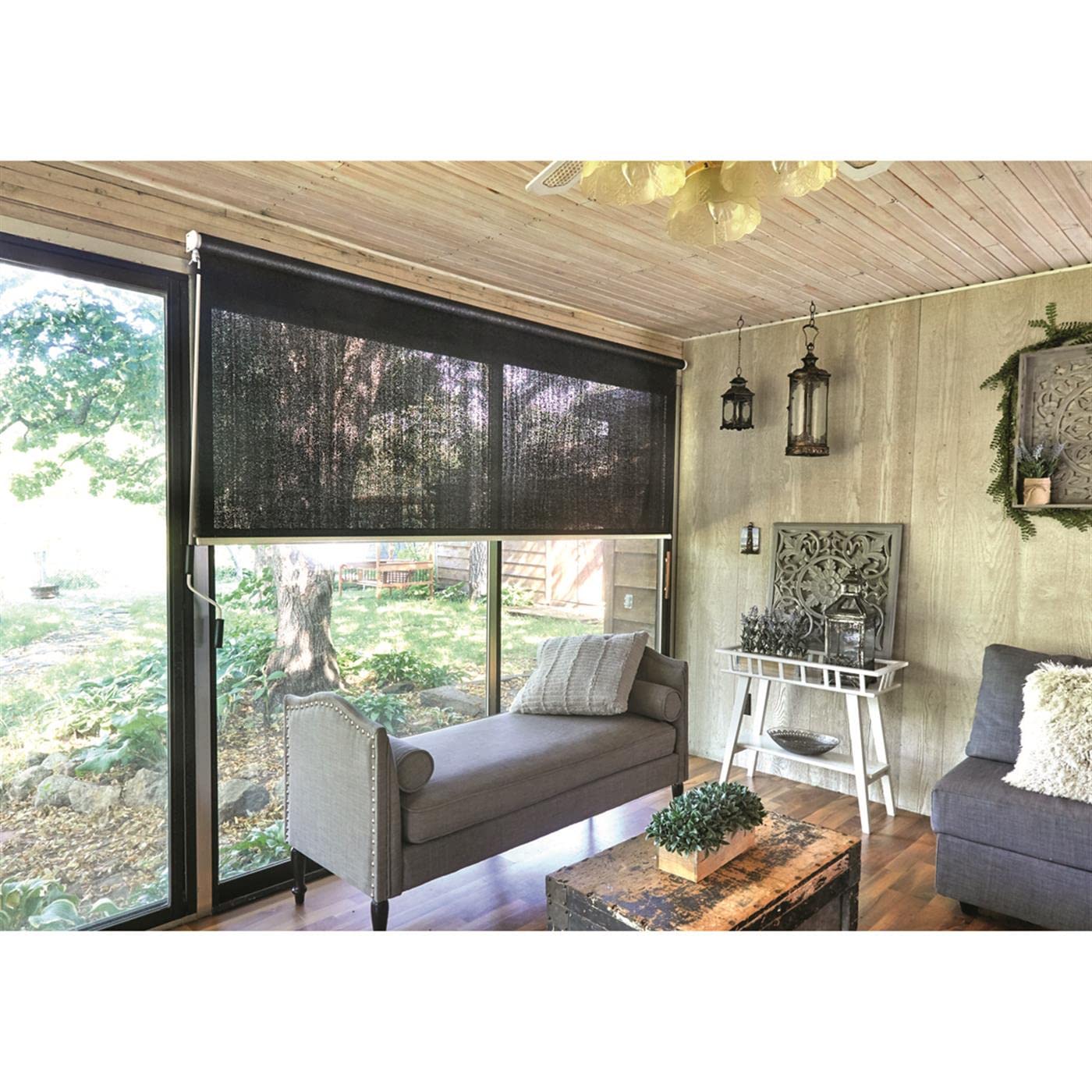CASTLECREEK Window Blind Shade, Roller Sun Shade Cover, Sunscreen Roll-Up Black 8X6