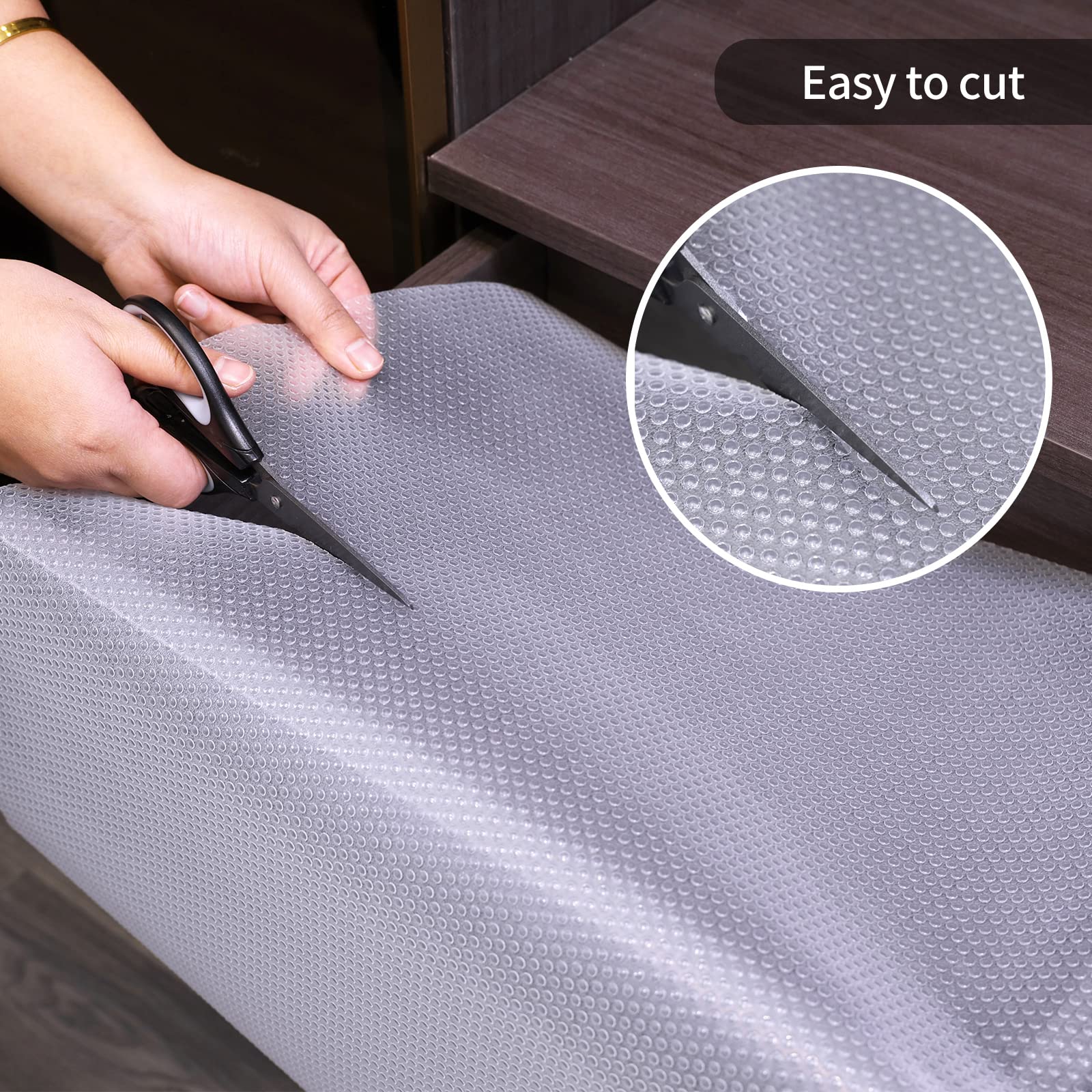 PABUSIOR Refrigerator Liners Mats Washable, 8PCS EVA Transparent 11.8"x17.7" Fridge Shelf Liner, Easy to Cut, Waterproof, Reusable Refrigerator Pads for Fruit, Vegetable Drawers, (Clear Placemat)