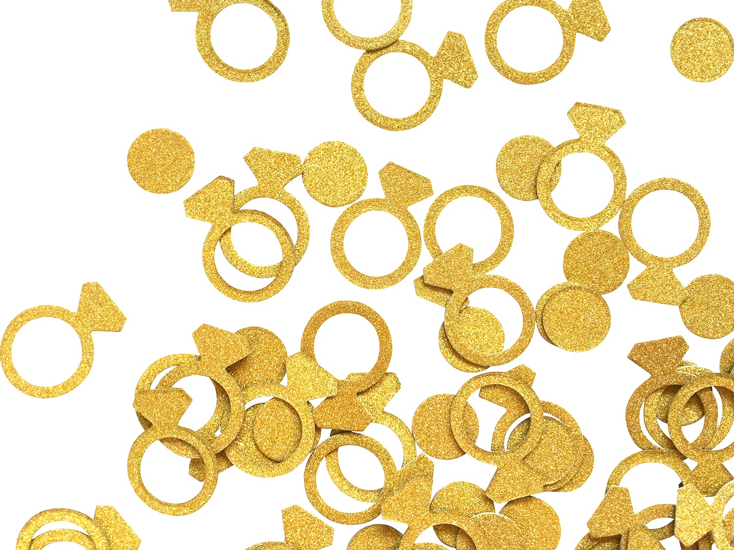 She Said Yaaas Banner, Garland & Confetti Set - Bachelorette, Engagement or Wedding Party Decorations - Sparkly Decorations with Super Fun Diamond Ring & Circle Confetti (Gold)