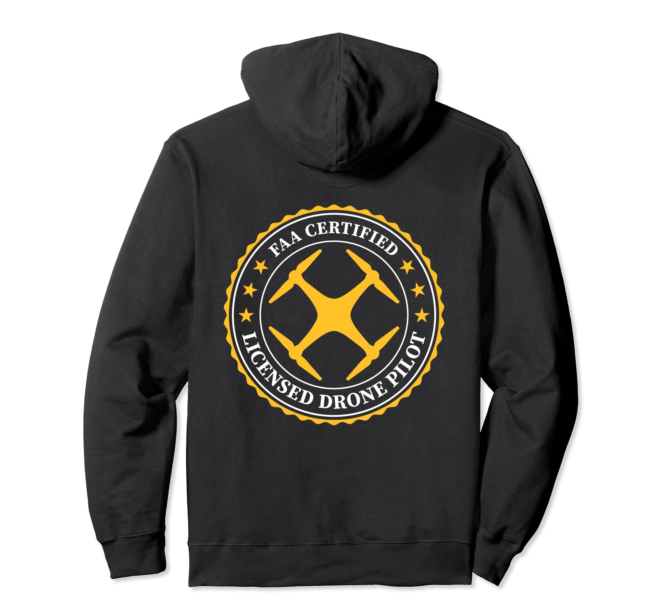 FAA Certified Licensed Drone Pilot - BACK DESIGN Pullover Hoodie