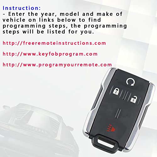 Keyless Entry Remote Control Car Key Fob Fits for 2014-2019 GMC Sierra/Chevy Silverado 2015-2021 GMC Canyon/Chevy Colorado (M3N-32337100 Chrome), Set of 2