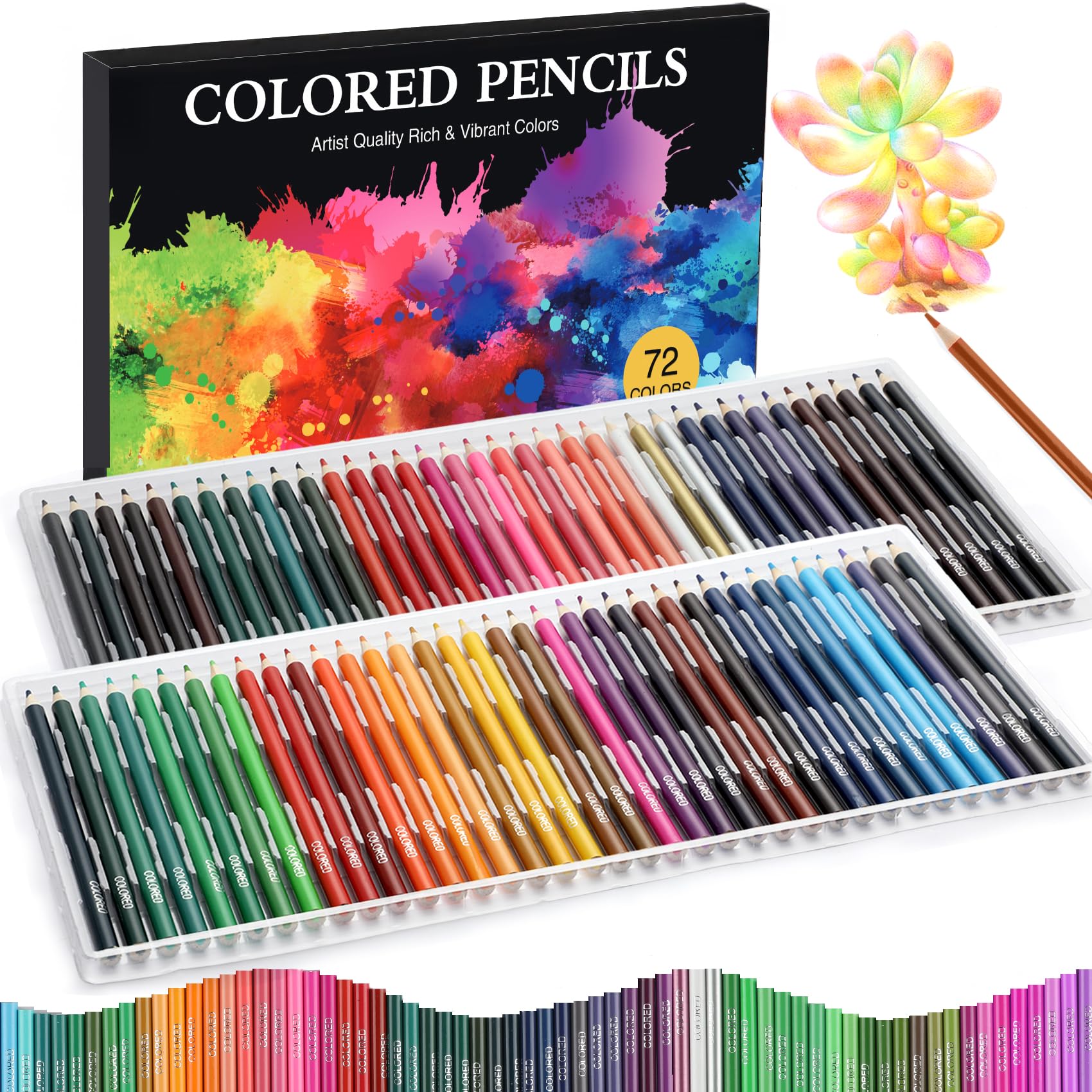 COOL BANK 160 Professional Colored Pencils, Artist Pencils Set for Coloring Books, Premium Artist Soft Series Lead with Vibrant Colors for Sketching, Shading & Coloring in Tin Box