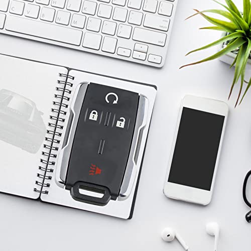 Keyless Entry Remote Control Car Key Fob Fits for 2014-2019 GMC Sierra/Chevy Silverado 2015-2021 GMC Canyon/Chevy Colorado (M3N-32337100 Chrome), Set of 2
